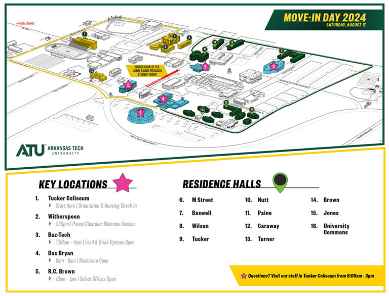 Arkansas Tech Publishes Map for Move-In Day 2024 - Arkansas Tech University